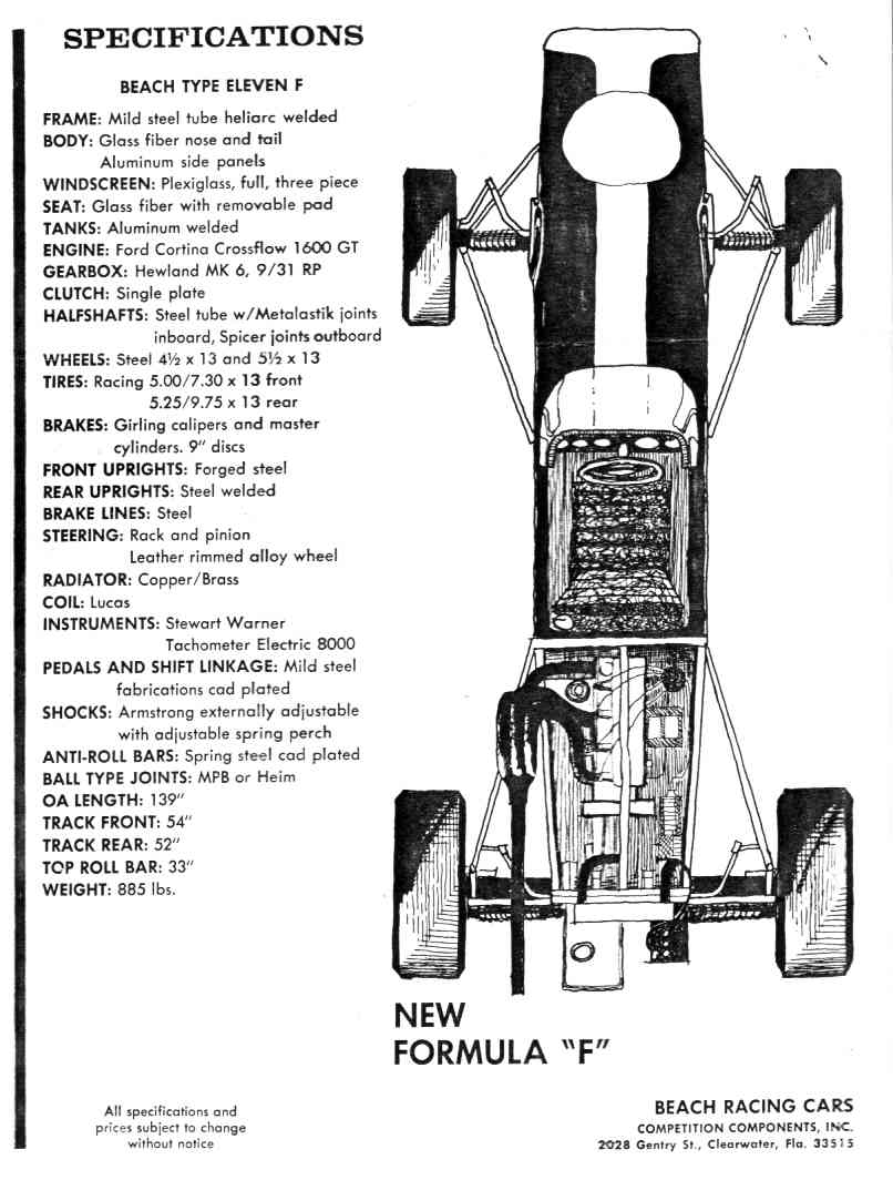 Beach T-11 Formula Ford and Formula B racing cars