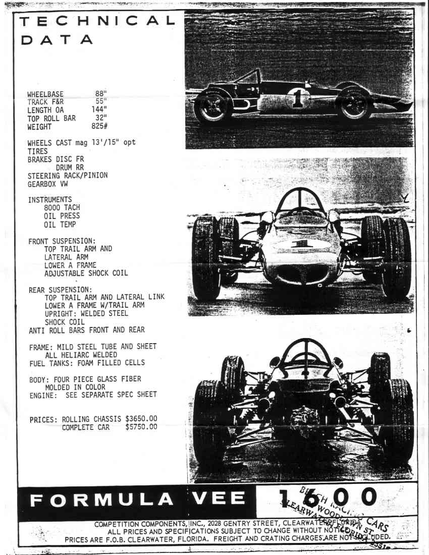 Beach Formula Super Vee Racing Cars